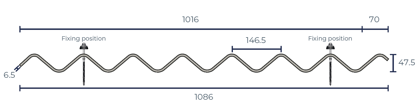 Big 6 Fibre Cement Roof Sheets Natural Grey